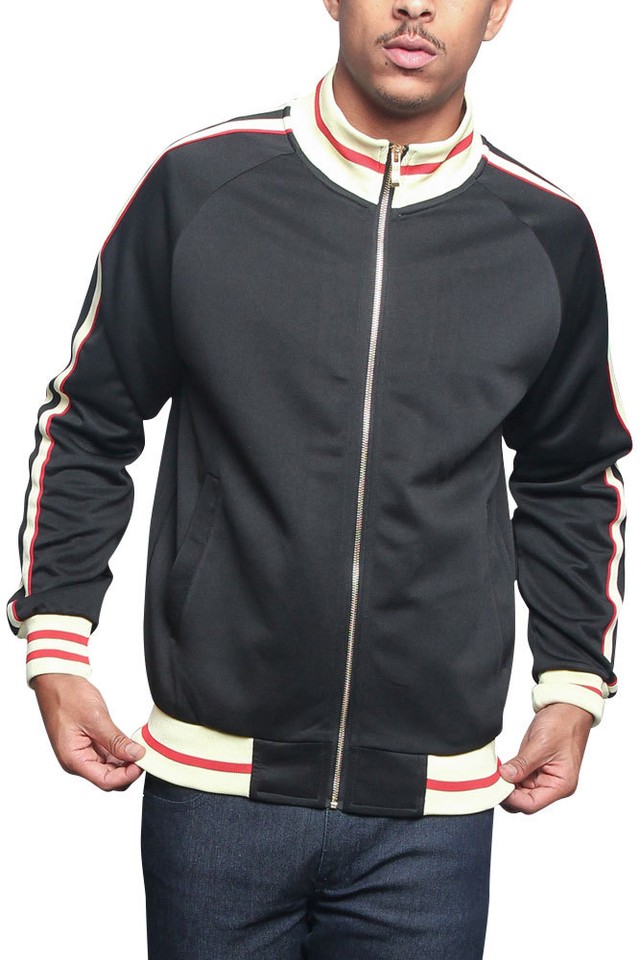 Men's G Tri-Tone Striped Sports WorkOut Techno Track Jacket JK5014-V3F ...