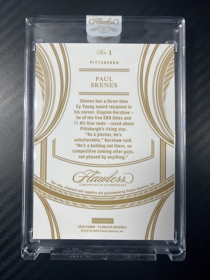 2025 Flawless Paul Skenes Red, White & Blue /10 Pirates Ruby, Diamond ...