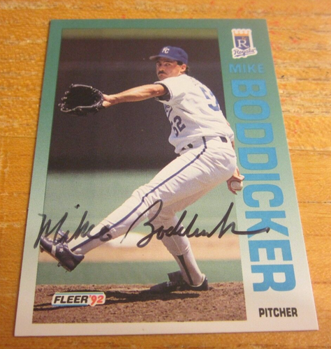 Mike Boddicker Autographed Signed 1992 Fleer #153 Card MLB Kansas City ...
