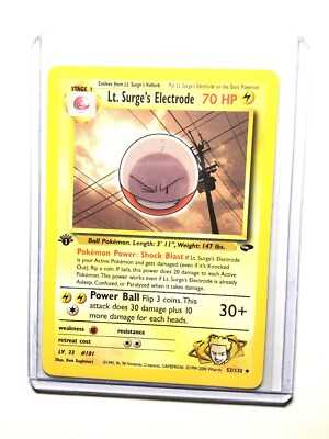 LT. SURGE’S ELECTRODE - 1st Edition Gym Challenge - 52/132 - Uncommon ...