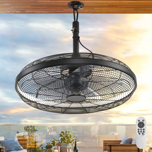 Outdoor Ceiling Fans with Lights, 20'' Gazebo Fan, Plug in Ceiling Fan ...