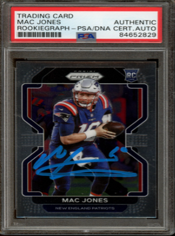 Mac Jones Autographed Signed 2021 Panini Prizm Rookie Football Card ...