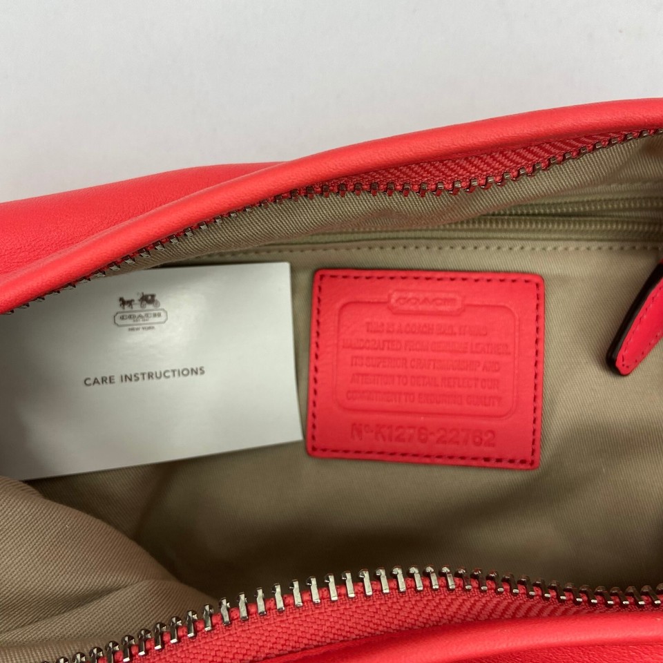 NWT COACH Leather Perf Watermelon Duffle Crossbody Shoulder Bag Purse ...