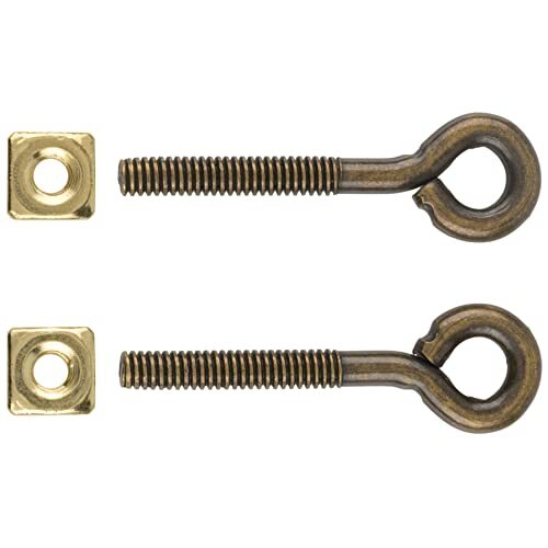 Aged Brass Plain Eye Bolts With Nuts Pack Of 2 Screw Eye Hook Or Eyelet ...
