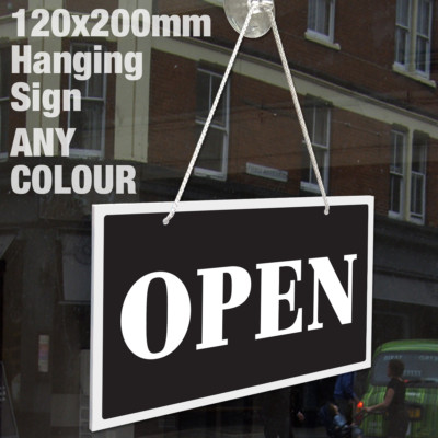 OPEN AND CLOSED DOUBLE SIDED 3MM RIGID HANGING SIGN, 21 COLOURS | eBay UK