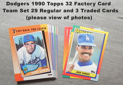 L.A. Dodgers 1990 Topps Team Set 32 Factory Cards with Traded Cards | eBay