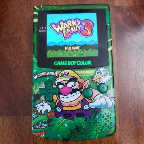 Custom Wario Gameboy Color IPS Screen w/ Case - GBC Console System ...