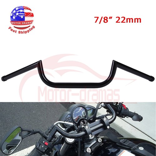 Black 7/8" 22mm Motorcycle Handlebars High-Rise Drag Bar For Honda ...