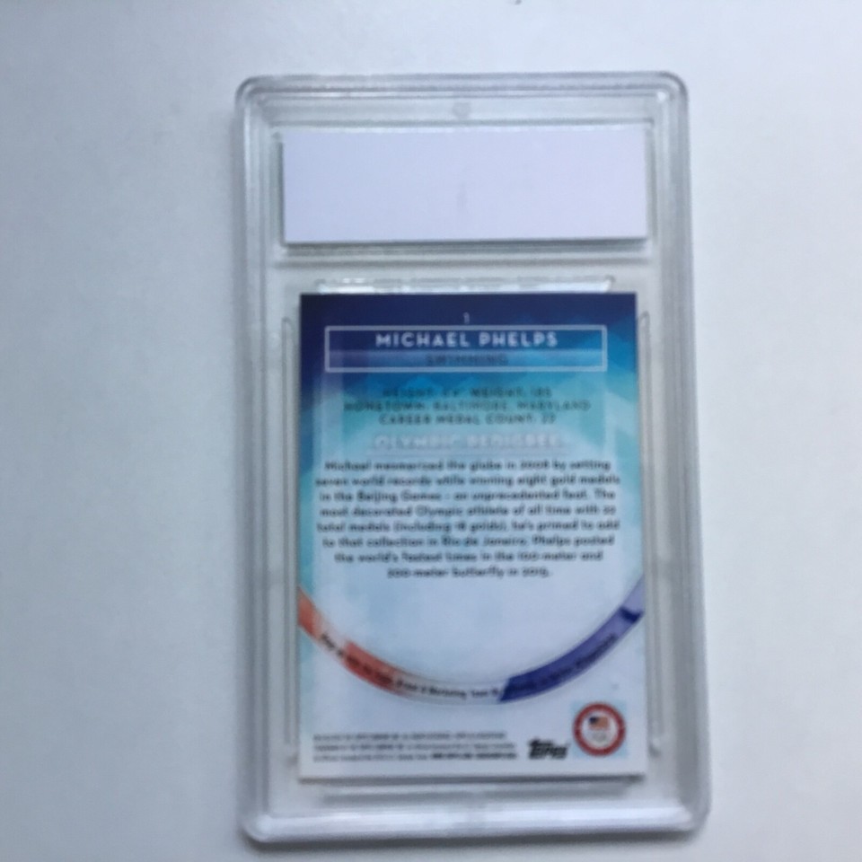 2016 Olympics Topps Michael Phelps CARD #1 PGI 10 Gem Mint USA Swimming ...