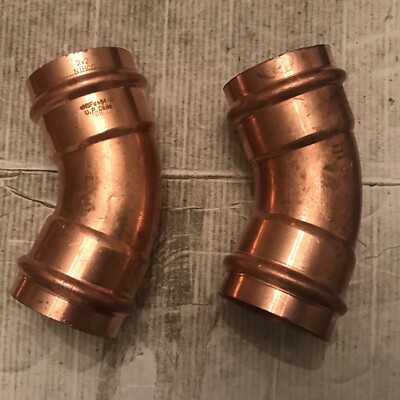Lot 2 NIBCO ProPress 45 degree copper elbow 2 x 2 inch press 77043 | eBay