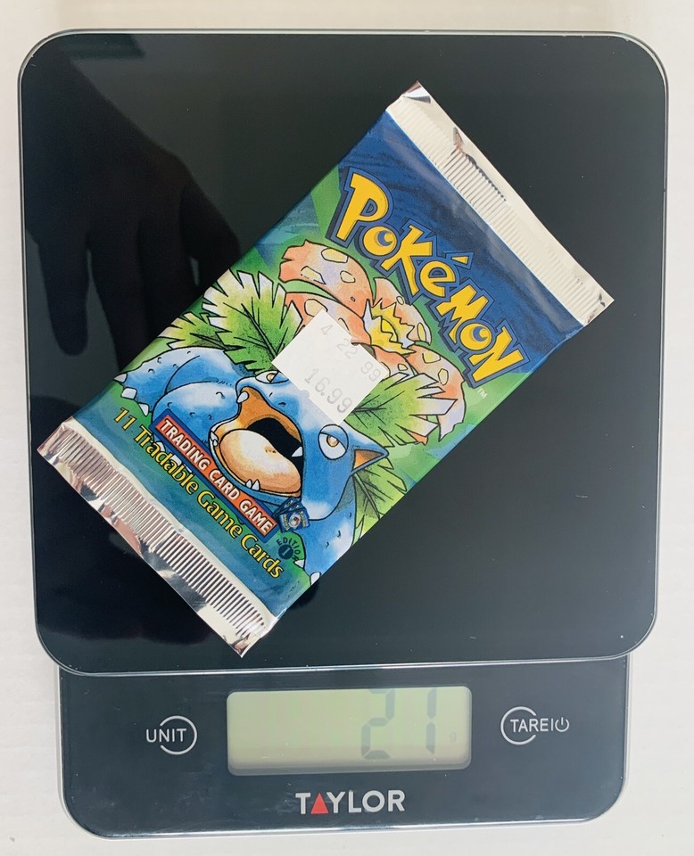 Pokemon 1ST EDITION BASE SET BOOSTER PACK - HEAVY 21g + - ENGLISH ...