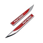 Pair Red 3D TURBO Logo Emblem Car Side Fender Badge Metal Sticker ...