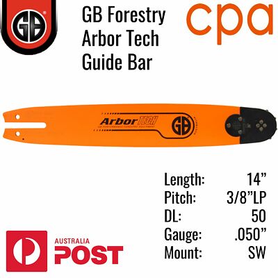 14" GB ARBOR TECH GUIDE BAR - 3/8"LP (.050") - SW14-50WR | eBay