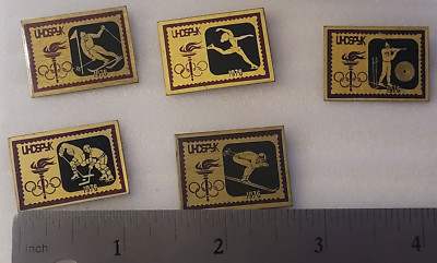 Soviet Set 5 pins Innsbruck 1976 Games Olympic USSR Russia Vintage ...