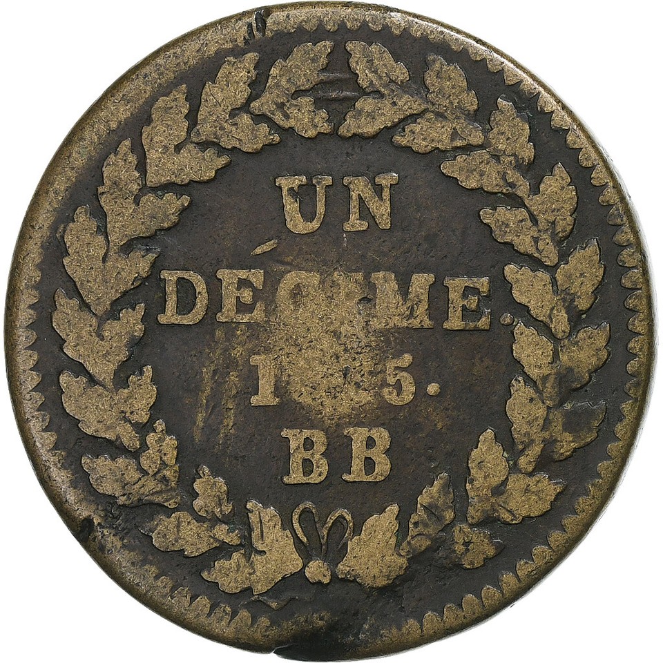[#1289364] Frankreich, Louis XVIII, Décime., 1815., Strasbourg, Kupfer ...