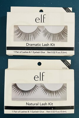 ELF e.l.f. Cosmetics Lashes 1713 Natural and 1714 Dramatic Lash Kits w ...