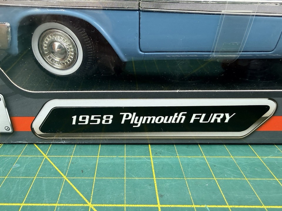 Motor Max 1958 Plymouth Fury Blue/White Timeless Legends 1:18 Die Cast ...