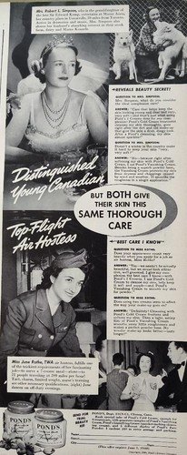 1940 Vintage Pond's Cold Cream Print Ad Distinguished Young Canadian | eBay
