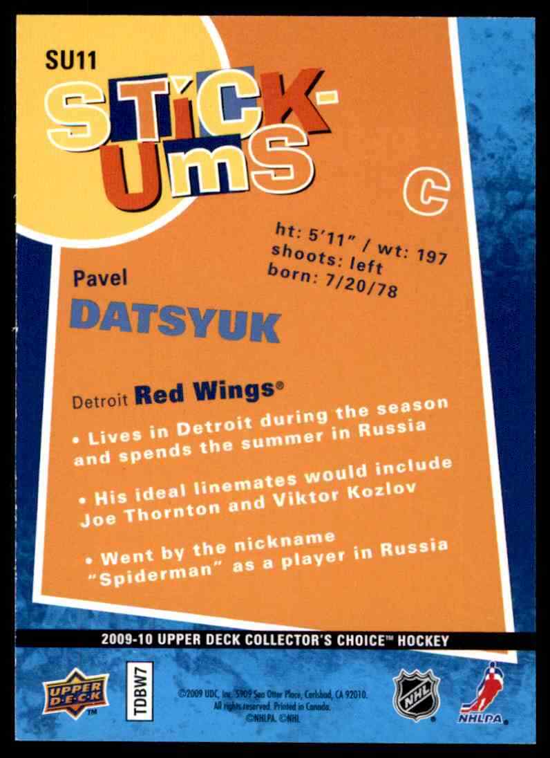 2009-10 Collector's Choice Stick-Ums Pavel Datsyuk Detroit Red Wings # ...