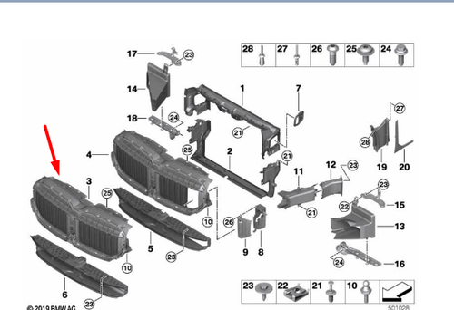 Ensemble de volet sup rieur volets d'air avant BMW 7 G11 A21A99 ...