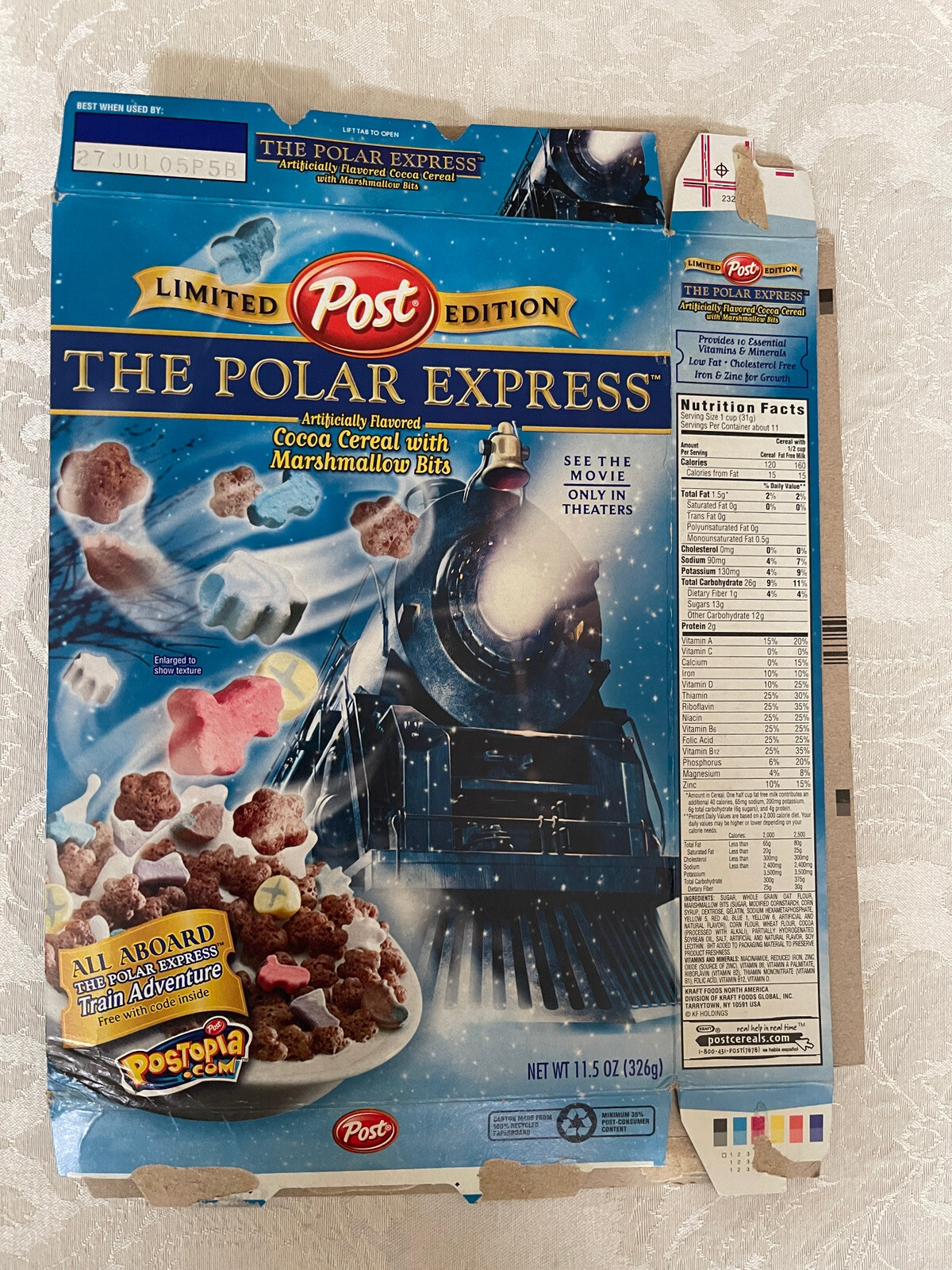 POST The Polar Express Cereal Box Limited Edition Disassembled (Opened ...
