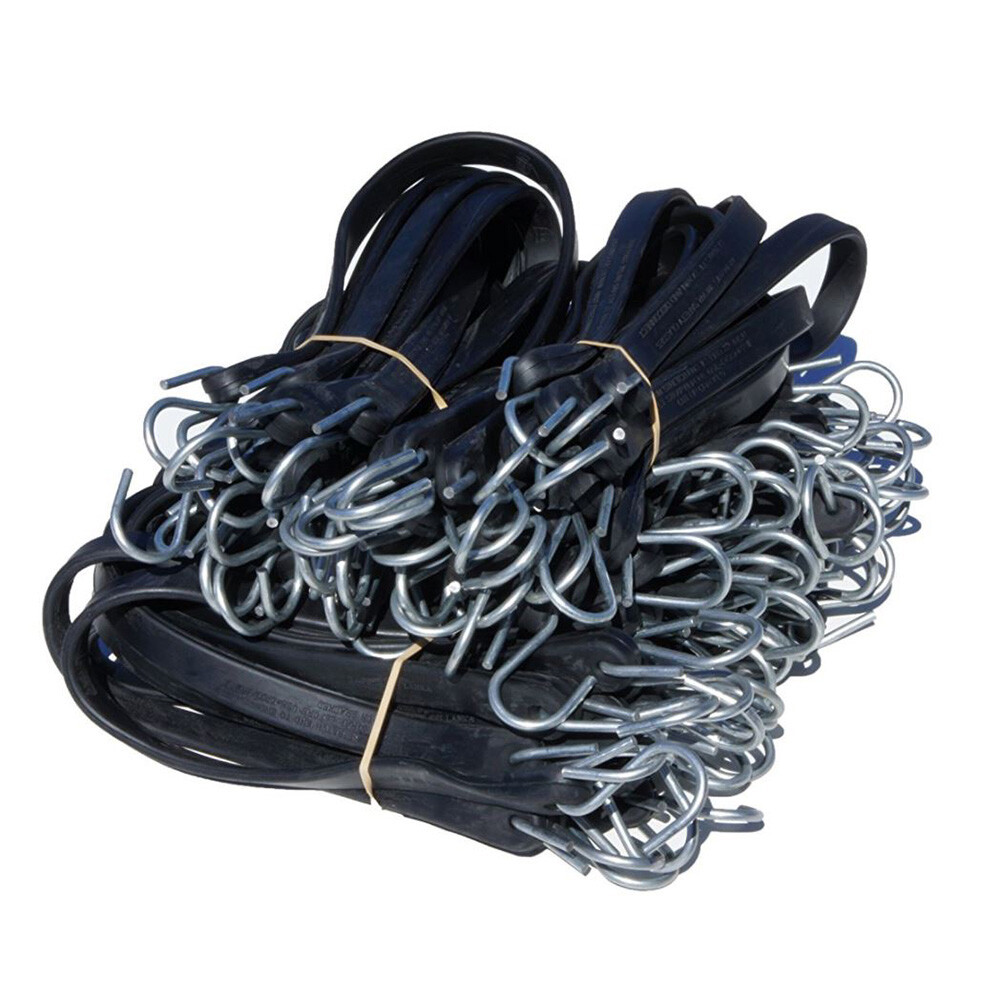 50 Mix Heavy Duty Rubber Bungee Straps JB Tarp Tie Down Flatbed Truck ...