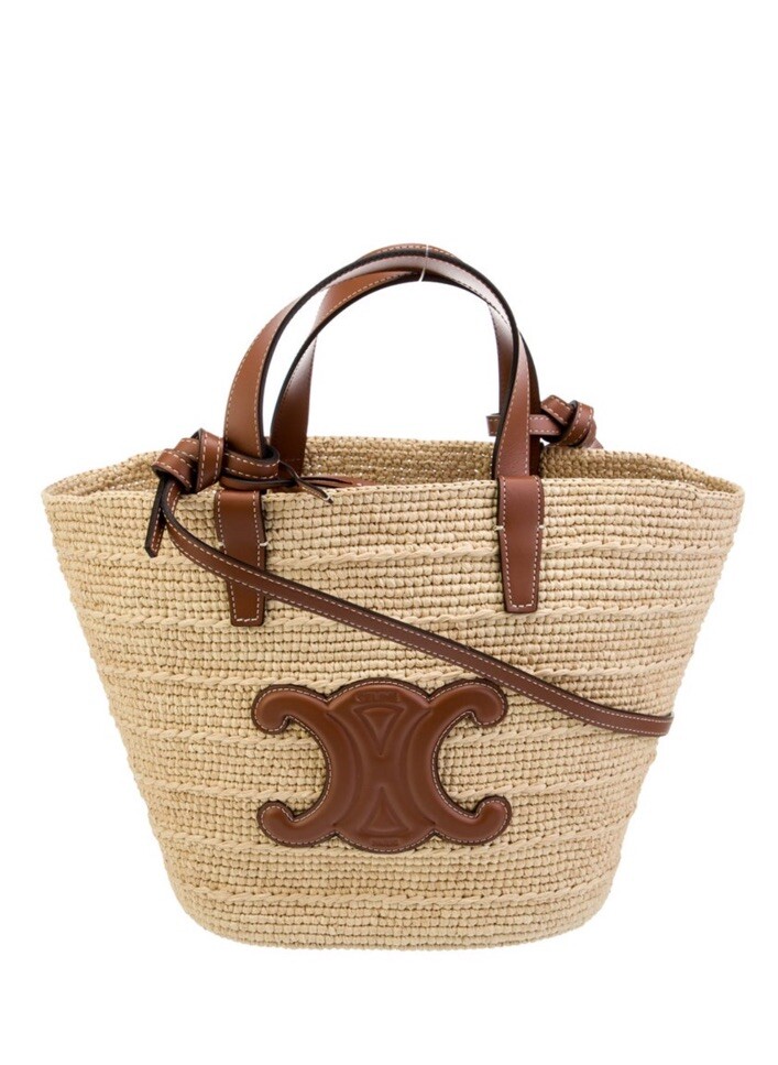 Celine 2024 TEEN SUPPLE CELINE CLASSIC PANIER IN RAFFIA AND CALFSKIN | eBay