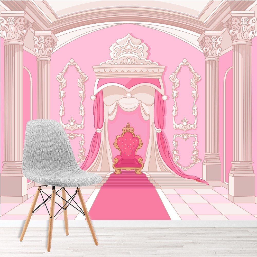 Pink Throne Room Princess Wall Mural Wallpaper WS-42320 | eBay UK