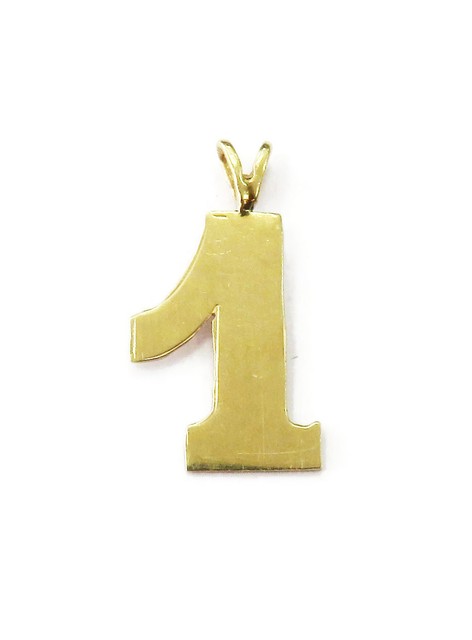 14K Yellow Gold Number # 1 Charm Necklace Pendant ~ 1.0g | eBay