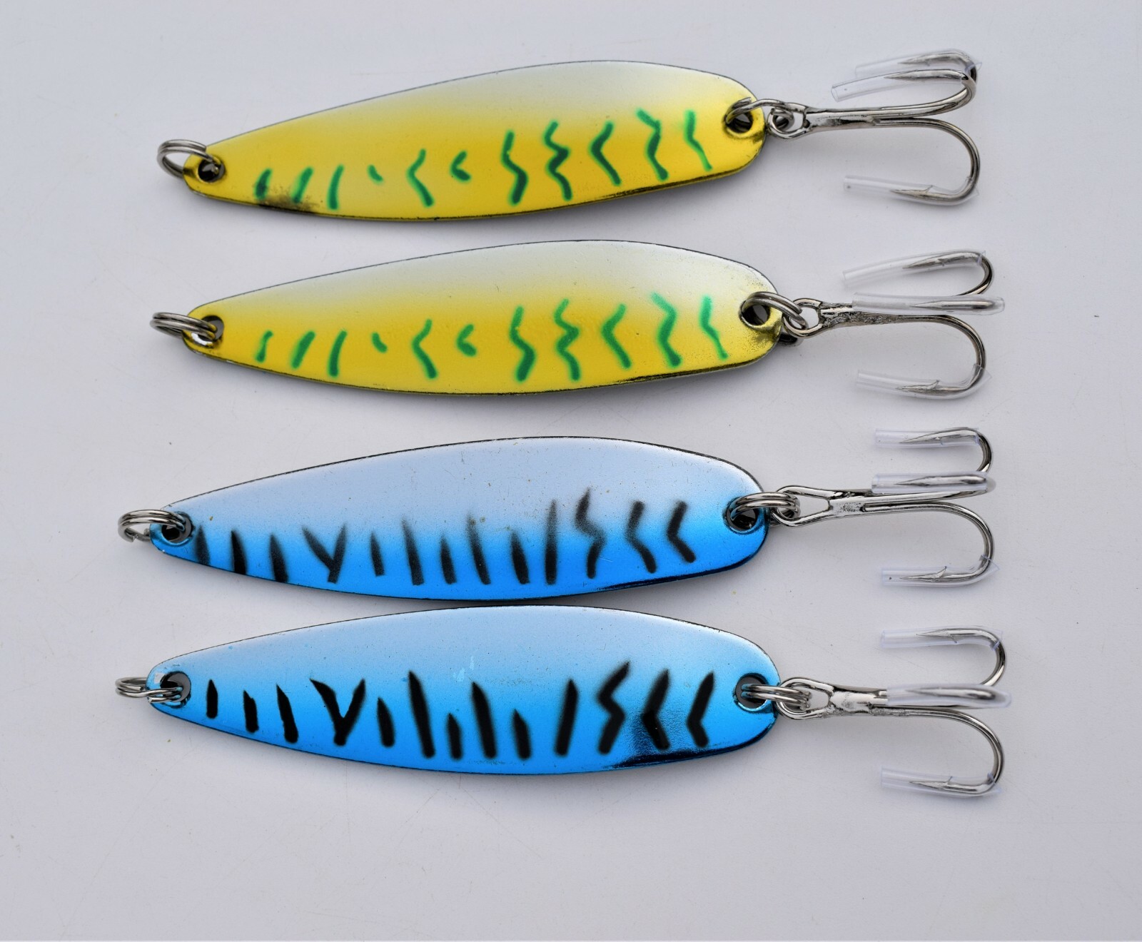 3oz Casting Crocodile Spoons 4 Pieces Fishing Trolling Lures - Blue ...