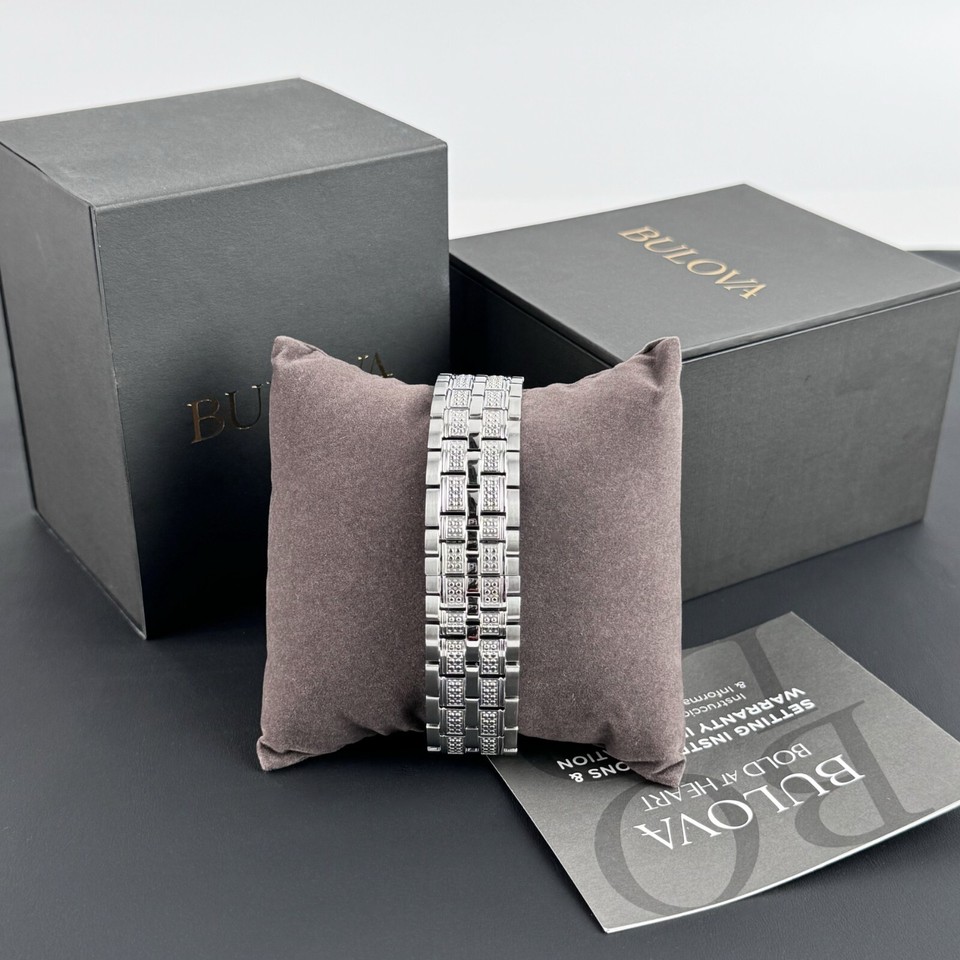 Bulova Men's Octava Crystal Chronograph Silver Dial 98C134 Quartz Watch ...