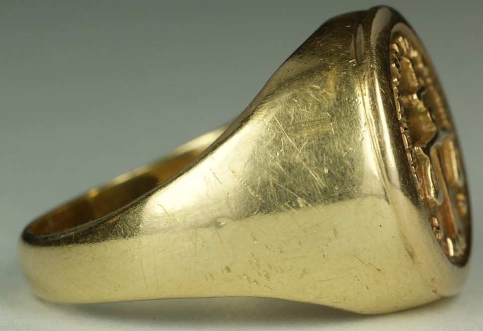 Vintage FBI 14K & 10K Gold Signet Service Recognition Ring US ...