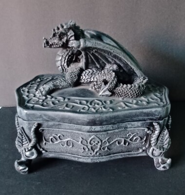 CELTIC DRAGON BOX TRINKET JEWELRY COINS SPELLS, 8 x 5 | eBay