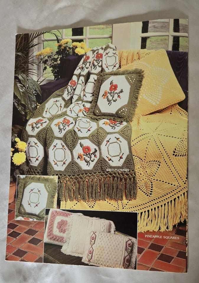 Vintage Rare Leisure Arts Marion Graham Crochet Afghan Pattern Leaflet ...