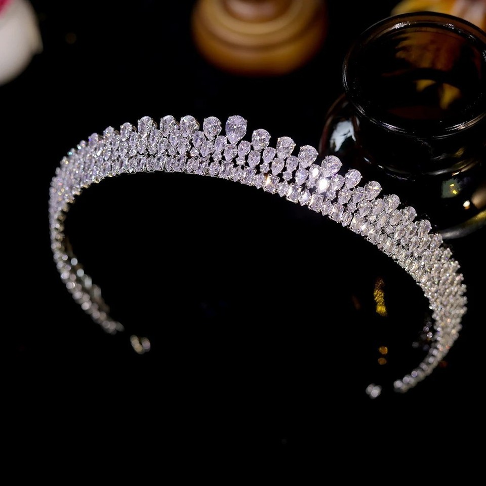 Classic Crystal Crown Bridal Headdress Diadem Headband Wedding Hair ...