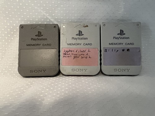 Three (3x) Official Sony PlayStation PS1 Authentic Memory Card OEM ...
