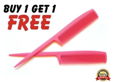 Pink Barbers Plastic Pin Tail Comb 7.5" Rat Tail Comb DURALON UK ...