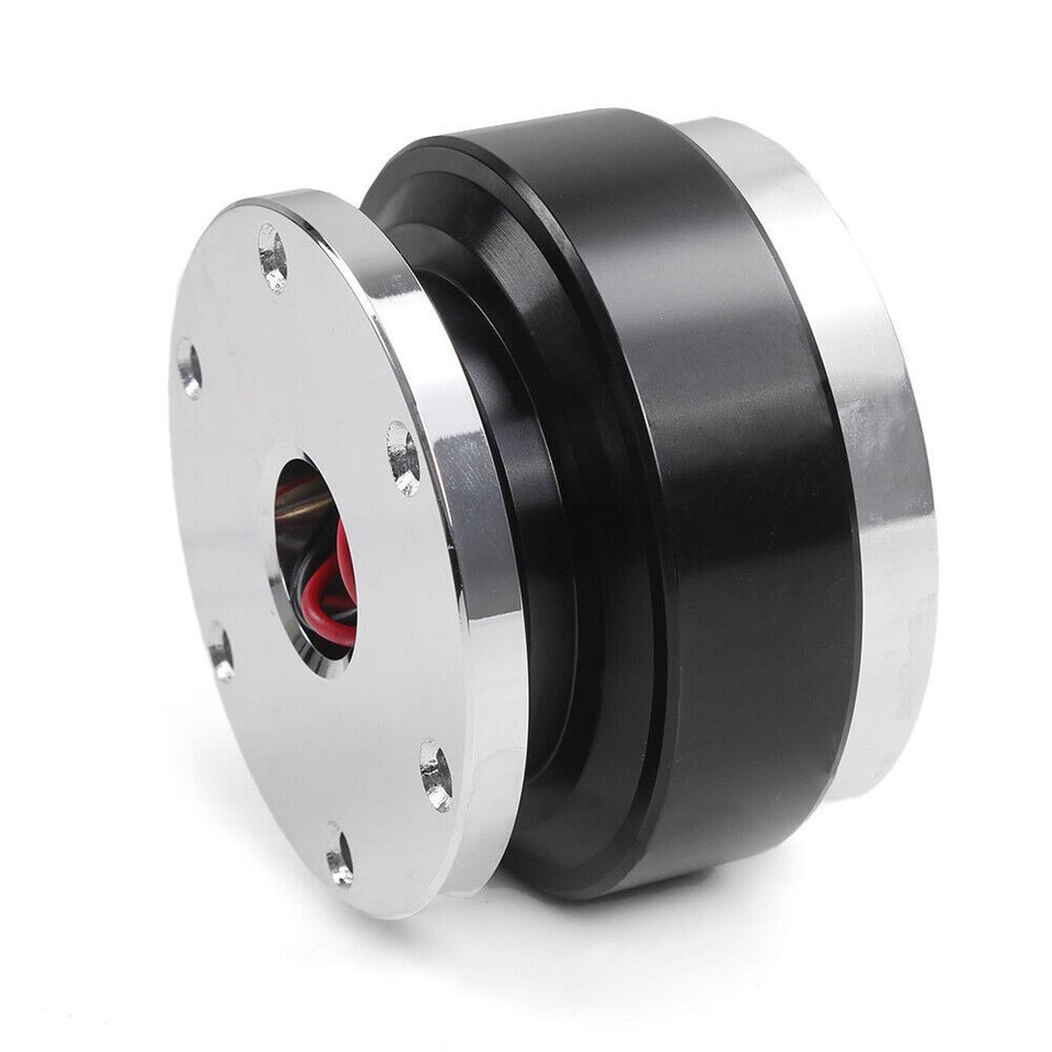 Black 14" 350mm Flat Dish Racing Car Steering Wheel + Ball Quick ...