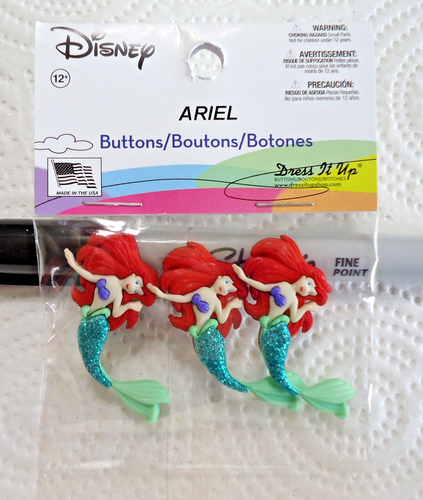 DISNEY Realistic ARIEL Buttons NIP Little Mermaid | eBay