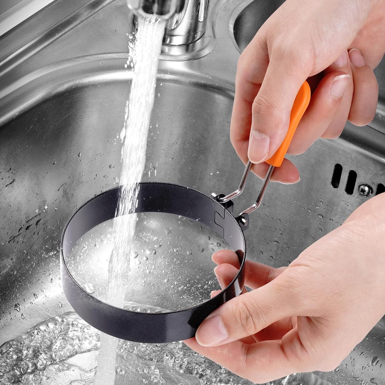 4 Pcs Non Stick Fried Egg Shaper Stainless Steel Pancake Ring Mold ...