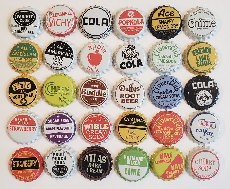 100 Vintage Soda Bottle Caps Pop (((NO REPEATS))) Unused, Zero Defects ...