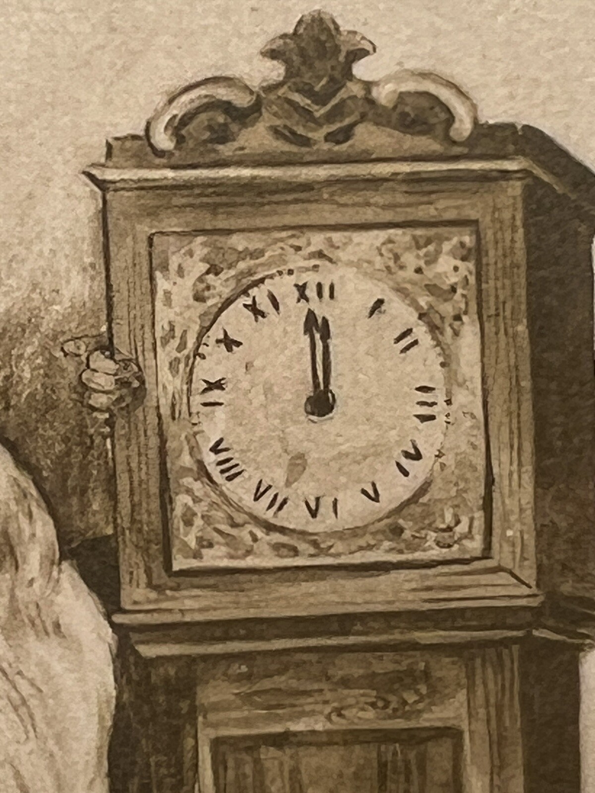 1911 NEW YEARS FATHER TIME GRANDFATHER CLOCK Postcard Baby New Year A9 ...