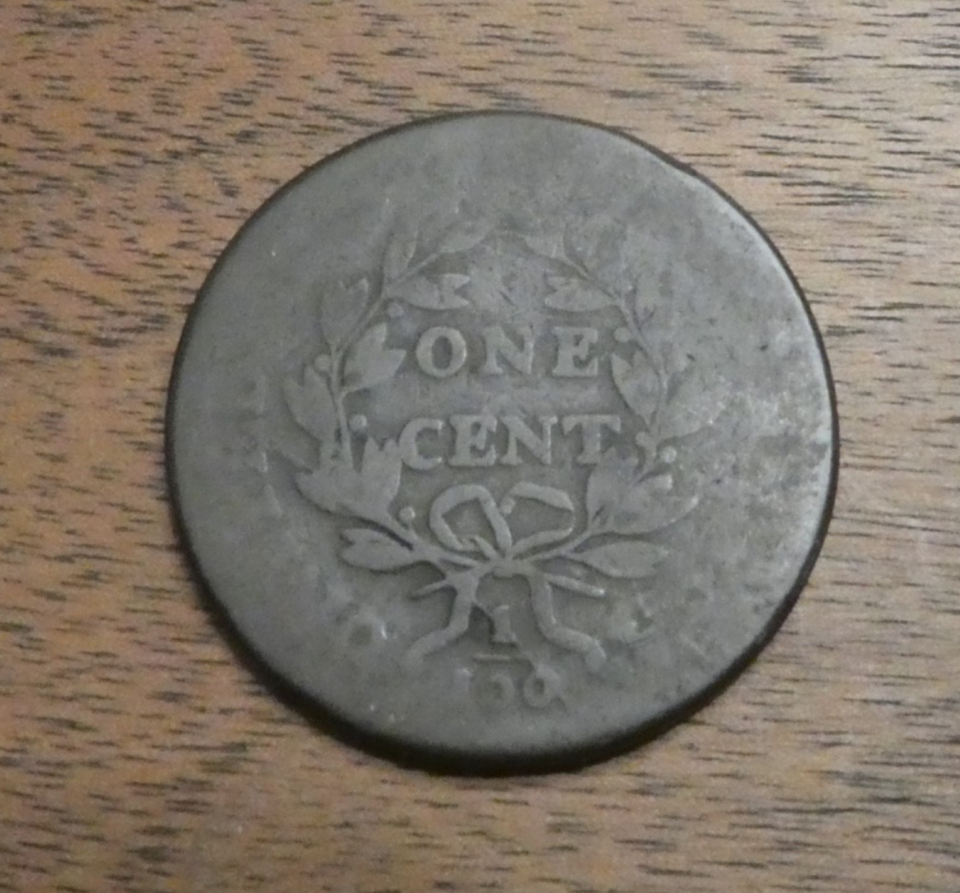 1798 or 1799/8 LARGE CENT Draped Bust Penny S-188 or S-166 BW-2 Reverse ...