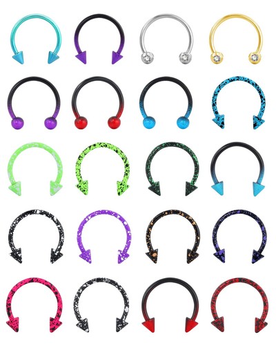 20Pcs Septum Rings 16g 18g 20g Surgical Steel Septum Piercing Jewelry ...