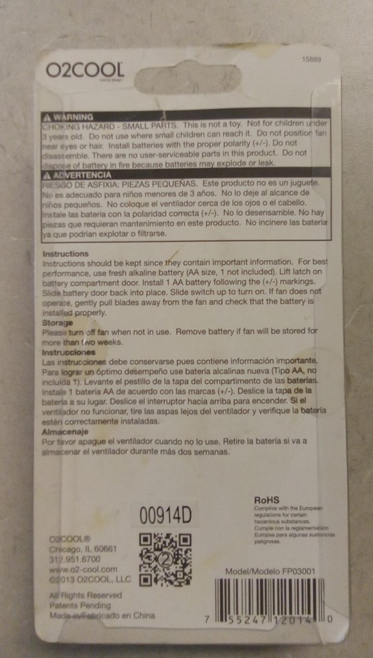 3 O2Cool Pocket Handheld Fan Assorted Colors Battery Operated Summer ...