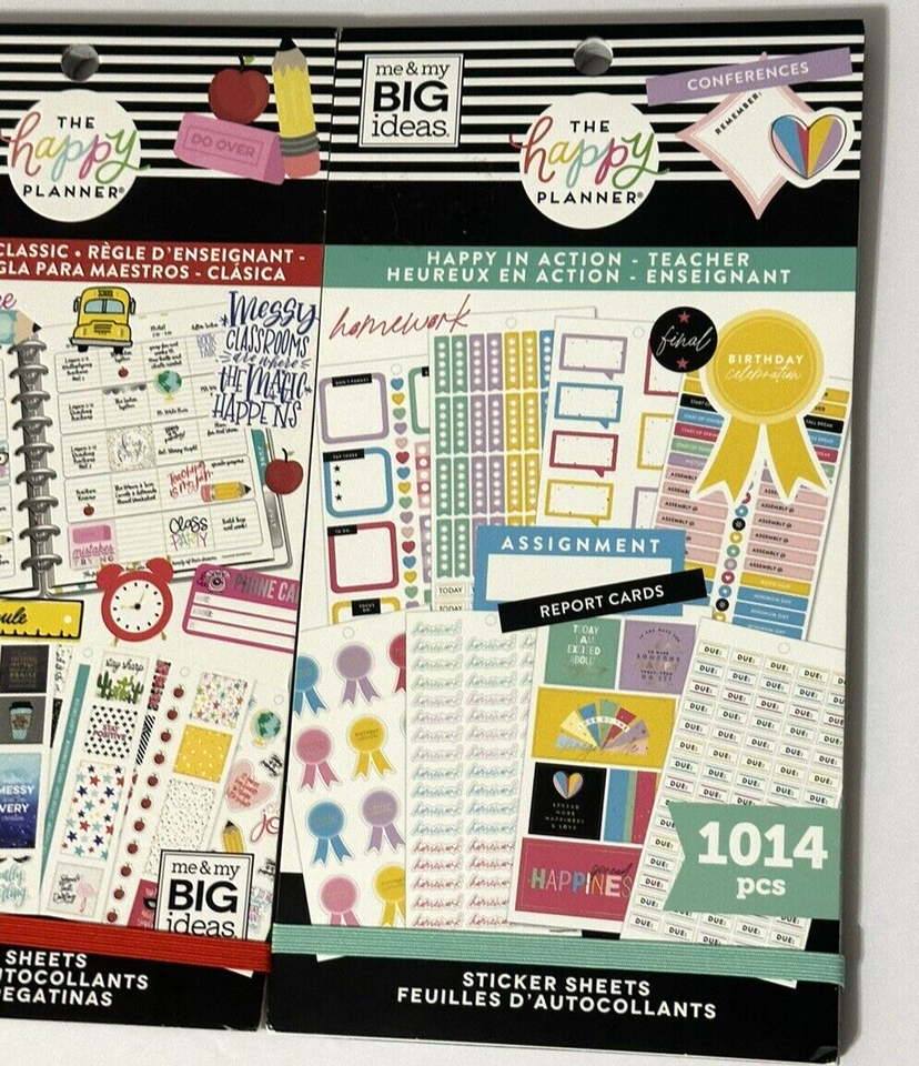 Lot Of 3 Happy Planner Sticker Books Teachers Rule Fresh Start Happy in ...