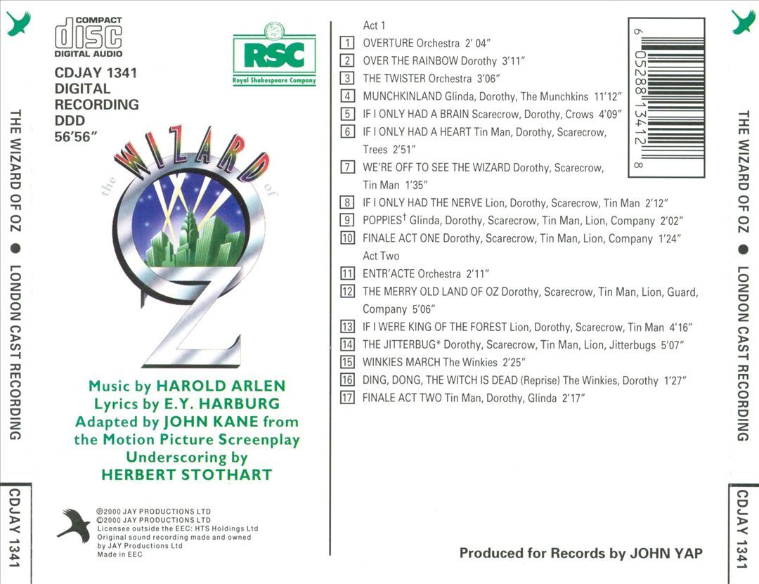 The Wizard of Oz [1988 London Revival Cast] by Original Cast (CD, Apr ...