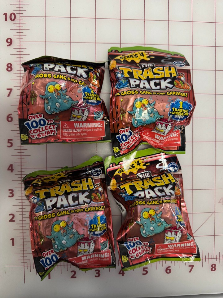 Lot of 4 Packs The Trash Pack Series 4 Surprise Blind Mystery Packs New ...