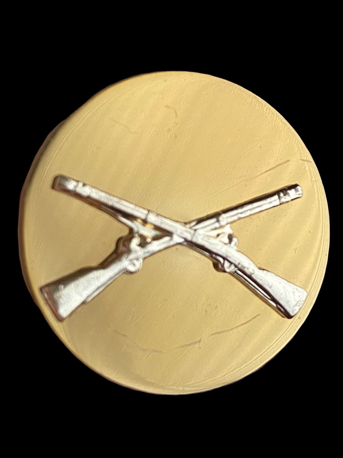 1960s Vintage US Army Infantry Cross Rifles Collar Brass Disk Lapel Pin ...