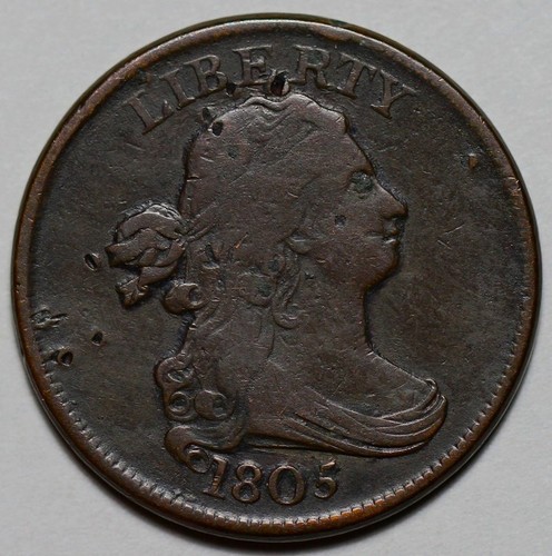 1805 Draped Bust Half Cent - Digs - US 1/2c Copper Penny Coin - L1 | eBay